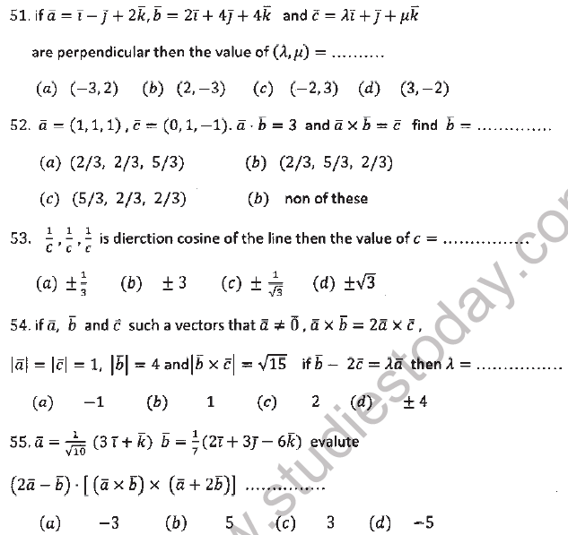 JEE Mathematics Vectors MCQs Set A with Answers